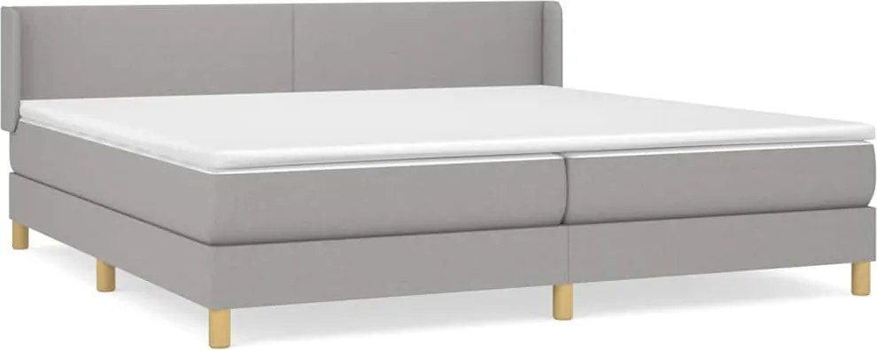 Box spring postel s matrací světle šedá 200 x 200 cm textil 3130137