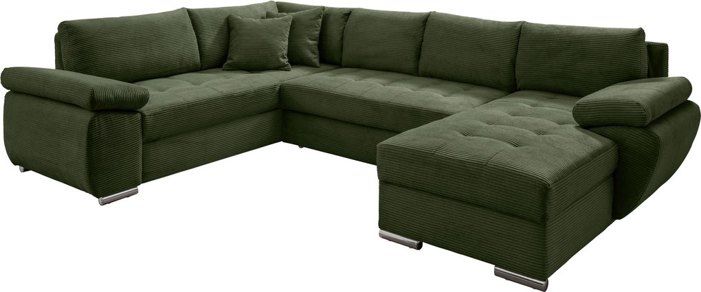 XXXLutz SEDACÍ SOUPRAVA, textil, tmavě zelená P & B - Sedací soupravy - 002310003039