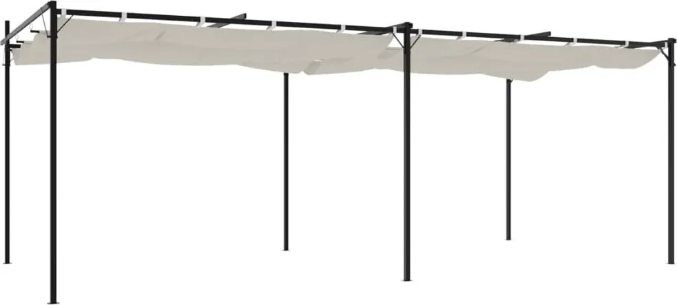 vidaXL Pergola se zatahovací střechou 589 x 292 x 230 cm [360120] Barva: taupe