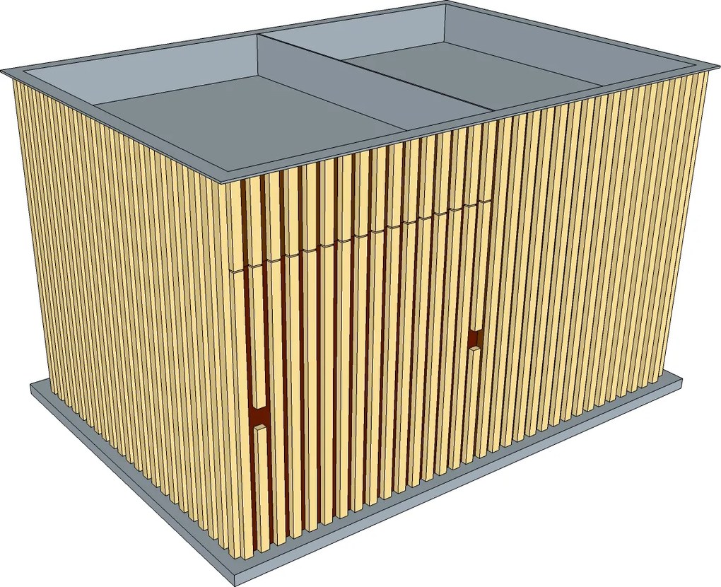 DESIGN FACTORY - Cyklobox de Luxe 5 – 6 kol, barva natur, (1,6 x 2,3 m), CYKL5-6 - nejzahradnidomek.cz