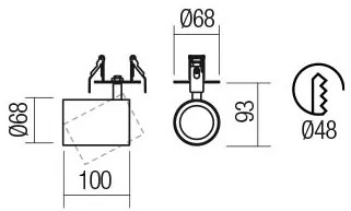 Redo group Redo Corinth, bílé zápustné stropní svítidlo, 1x7W GU10, ø6,8cm, výška 9,3cm