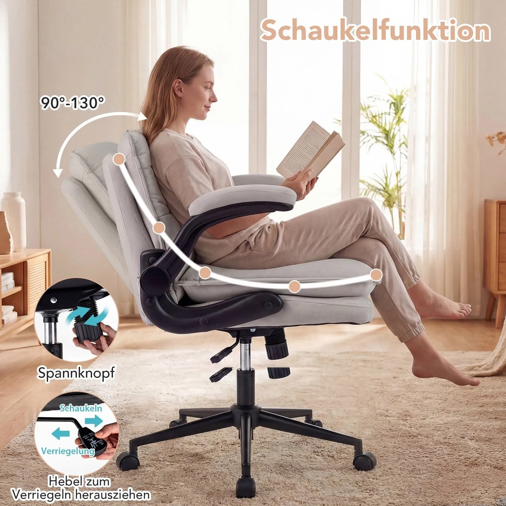 Costway Ergonomická kancelářská židle, výškově nastavitelná psací židle, otočná