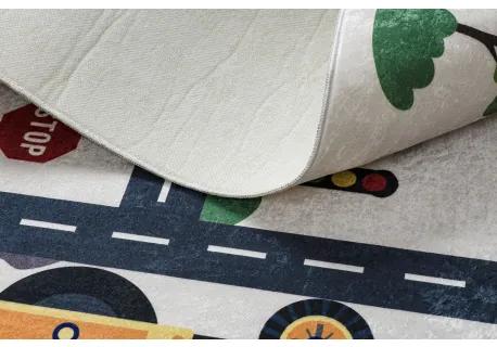 Dywany Luszczow Dětský kusový koberec BAMBINO 2223 pratelný Ulice, auta, protiskluz, krém Rozměr koberce: 120 x 170 cm
