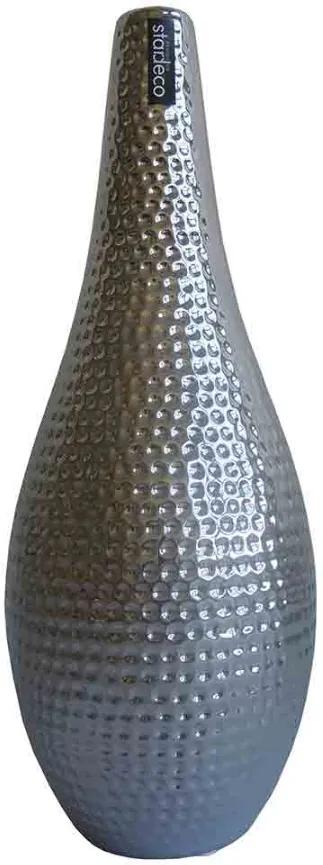 Váza Stardeco keramická stříbrná 36x13 cm