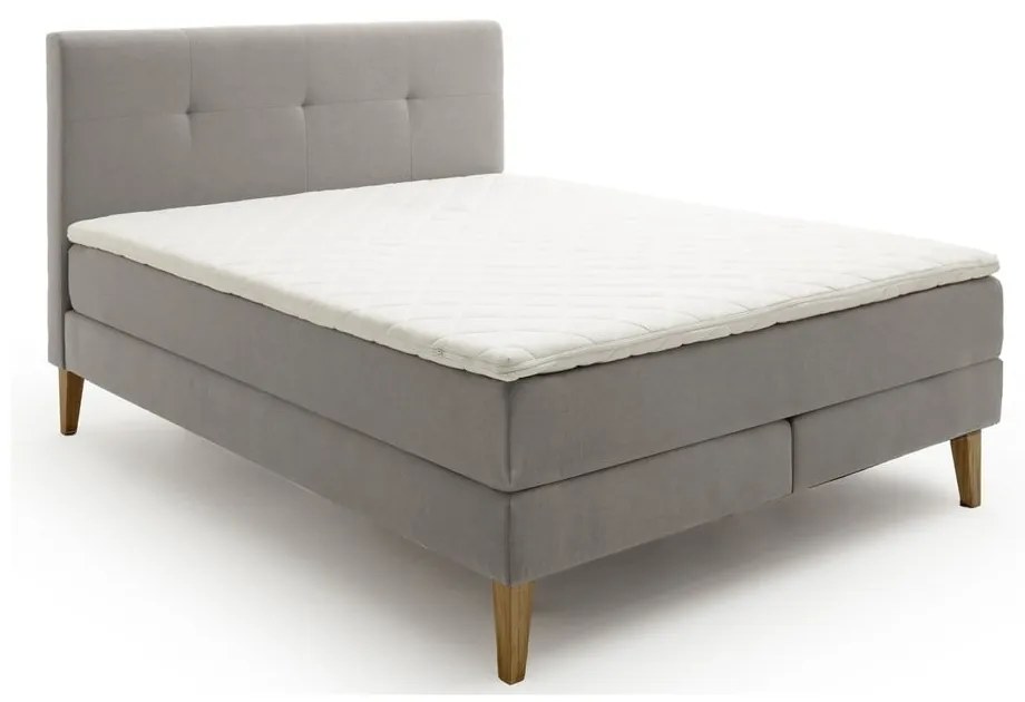 Světle šedá boxspring postel 160x200 cm Stockholm – Meise Möbel