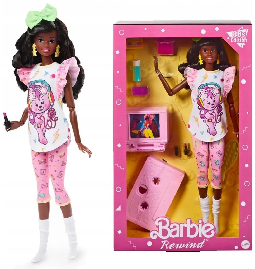 Mattel barbie rewind 1980's edition pyžamová párty, hjx19