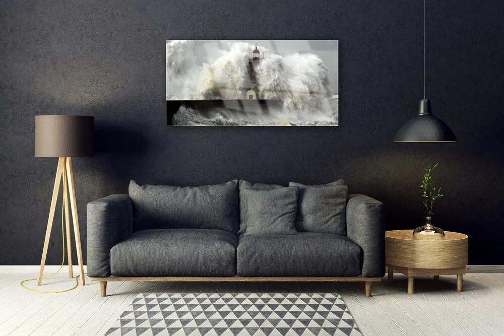 Obraz na skle Maják Krajina 140x70 cm
