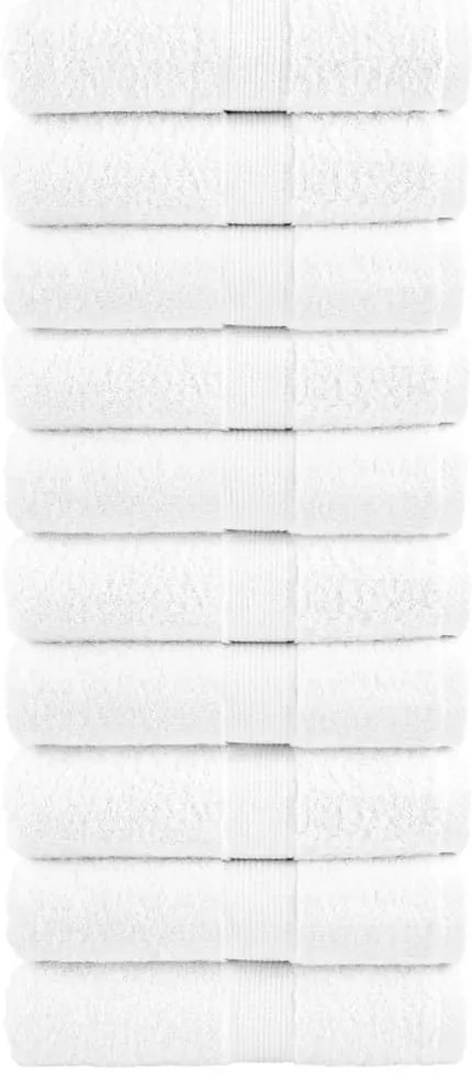 Prémiové ručníky pro hosty SOLUND 10 ks bílé 30x50 cm 600 g/m² 137122