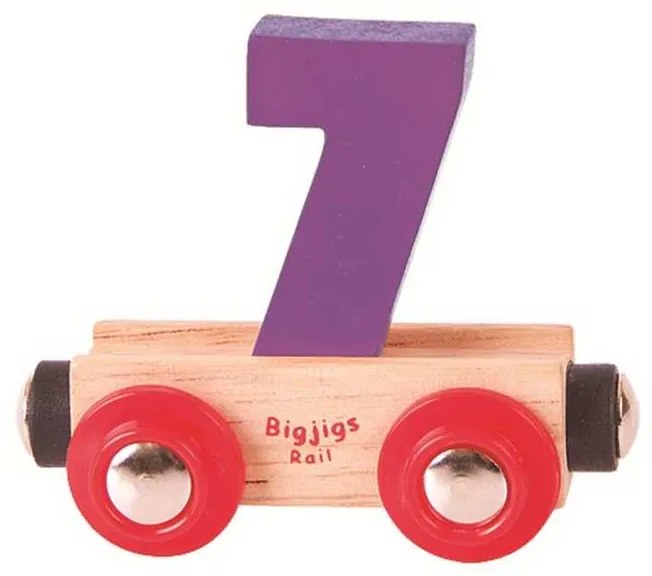 Bigjigs Rail vagónek dřevěné vláčkodráhy - Číslo 7