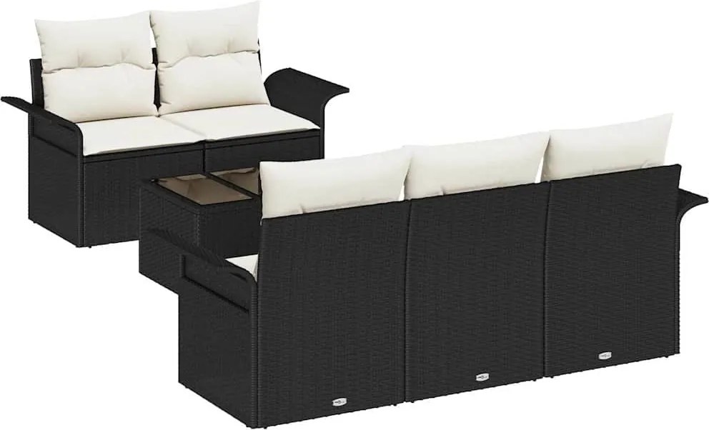 Set pohovek 6 ks Černá polyratan 3345237