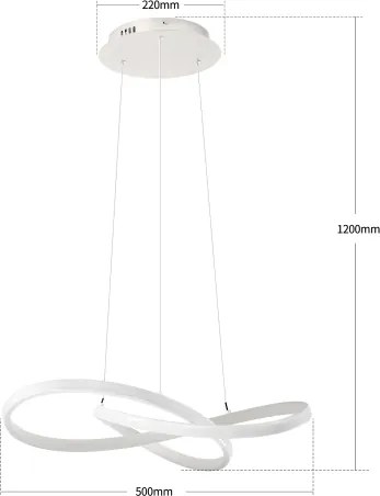 BRILAGI - LED Stmívat. lustr na lanku INFINITY LED/55W/230V 50x50 cm bílá + DO