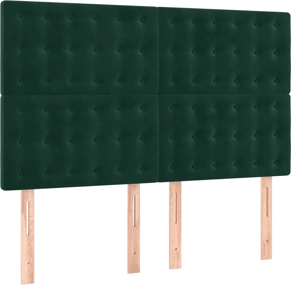 Box spring postel s matrací tmavě zelená 140x190 cm samet 3132918