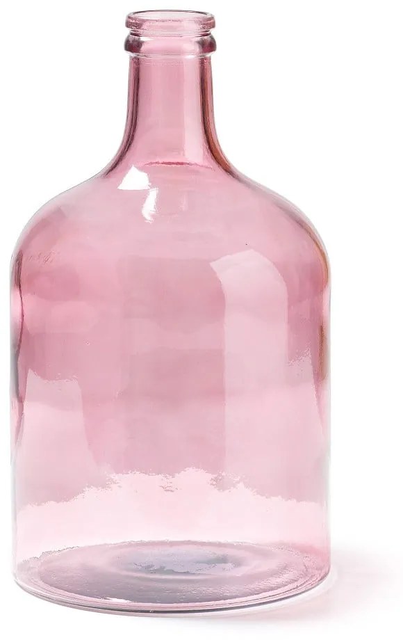Růžová skleněná váza La Forma Semplice, výška 43 cm