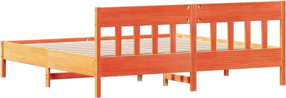Postel bez matrace voskově hnědá 200 x 200 cm masivní borovice 3216202