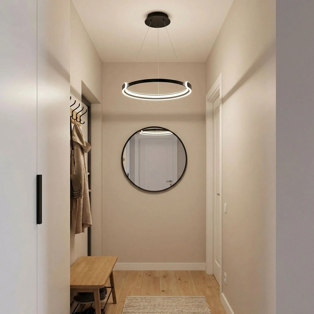 Toolight Toolight, LED stropní svítidlo 50cm, 48W, 4000K, 2500lm, APP1927-CP, černá, OSW-66067