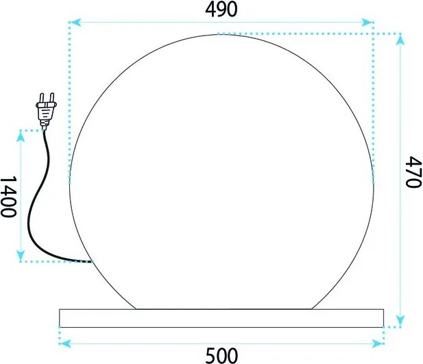 Rea Rea, Zrcadlo LED HOLLYWOOD White 50 cm, HOM-12016