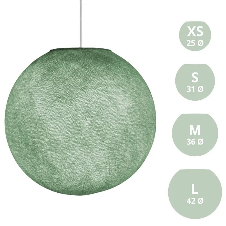 creative cables Stínidlo tvaru koule z polyesterového vlákna - 100% vyrobené ručně Barva komponentu: Zelená, Velikost ⌀: XS - 25cm