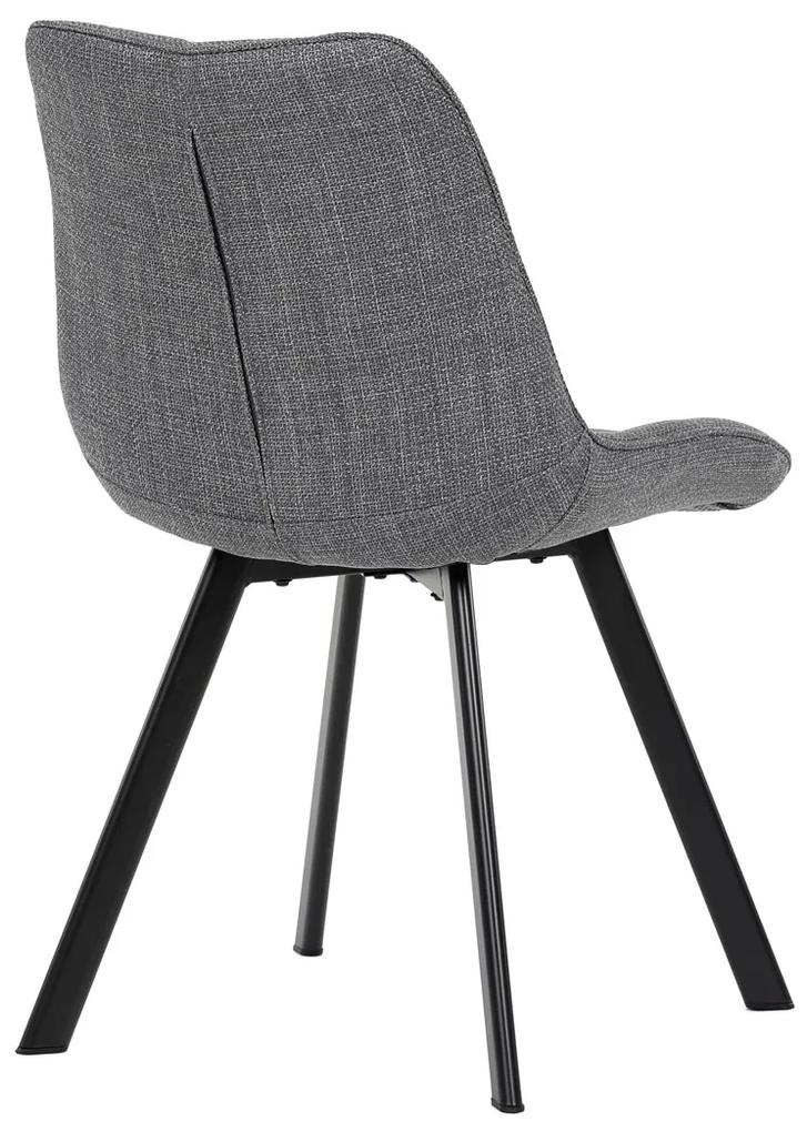 Jídelní židle HC-465 GREY2 látka šedá, kov černý matný lak