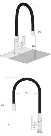 Concept BDC7138 - Dřezová baterie s flexibilním ramínkem lesklý chrom/černá