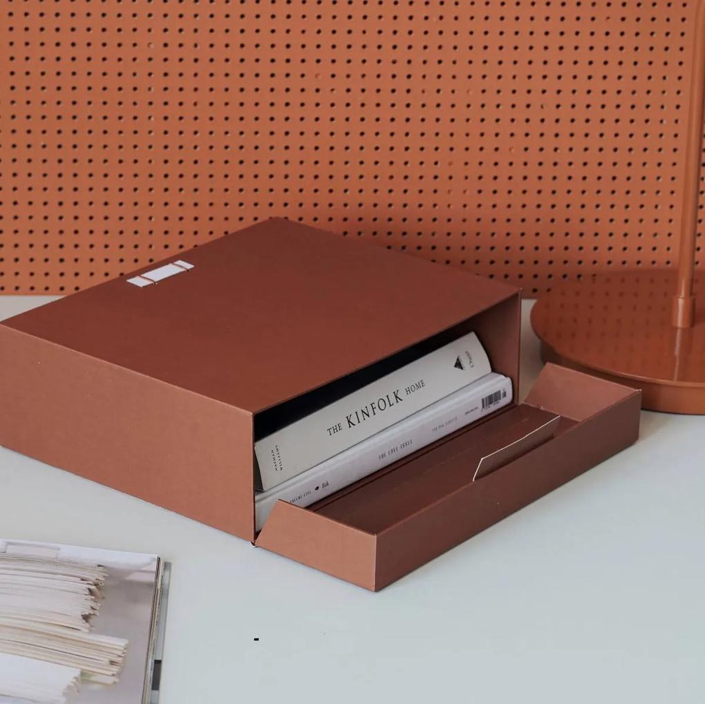 MONOGRAPH Úložný box na dokumenty Cognac, oranžová barva, papír