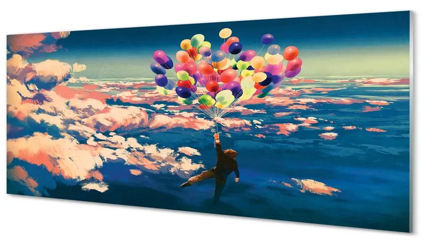 akrylový obraz Oblohy zataženo balóny 120x60 cm