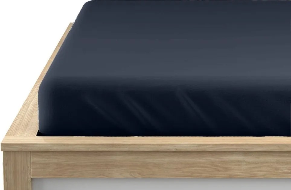 Jersey prostěradlo HIGHFIT námořnicky modré 90 x 200 cm