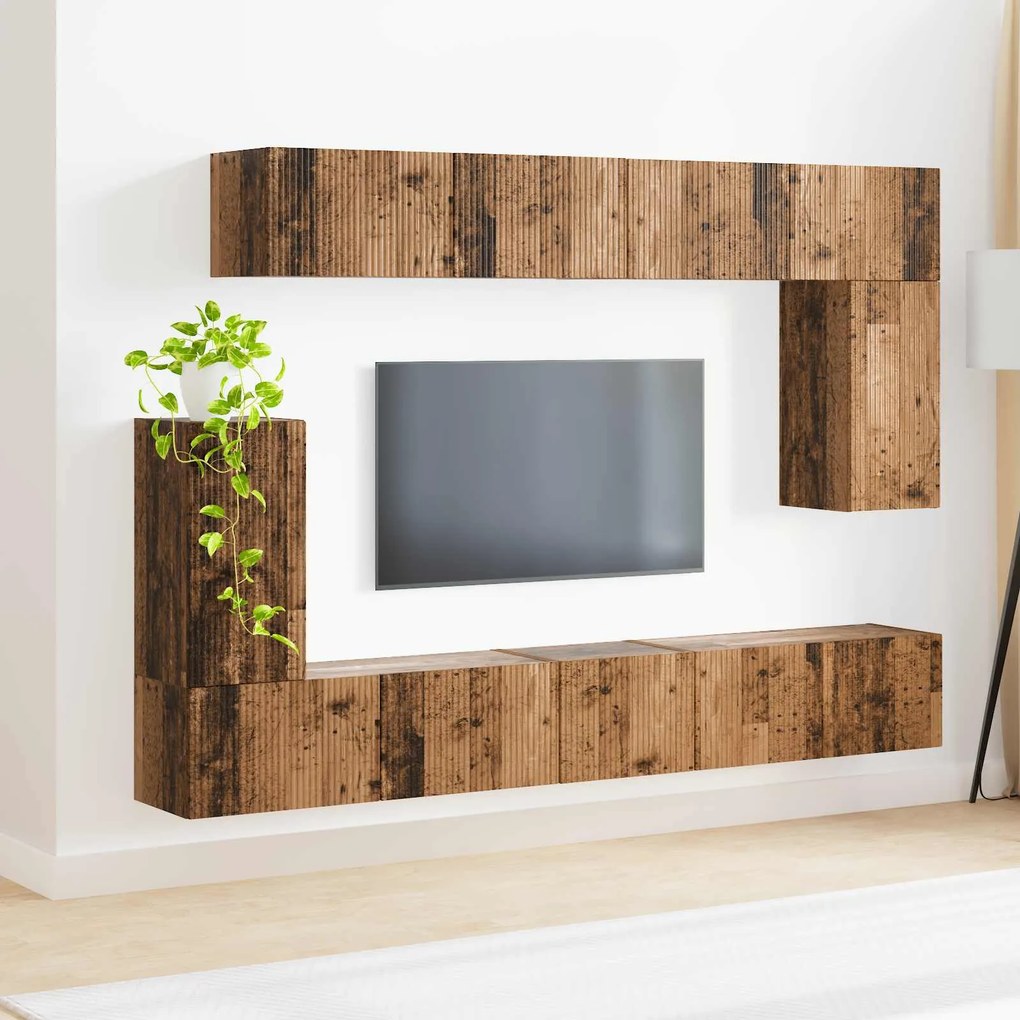 Sestava TV skříněk 5 ks Staré dřevo Kompozitní dřevo 3409094