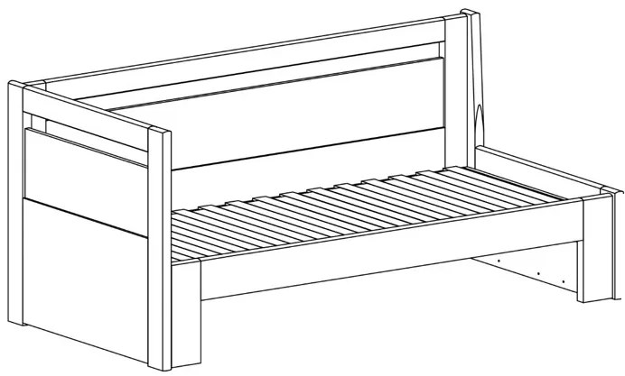 BMB Postel Tandem PLUS s levým čelem - imitace dřeva Dekor: Bílá, Provedení: rovné, Rozměr: 90/170 x 200 cm