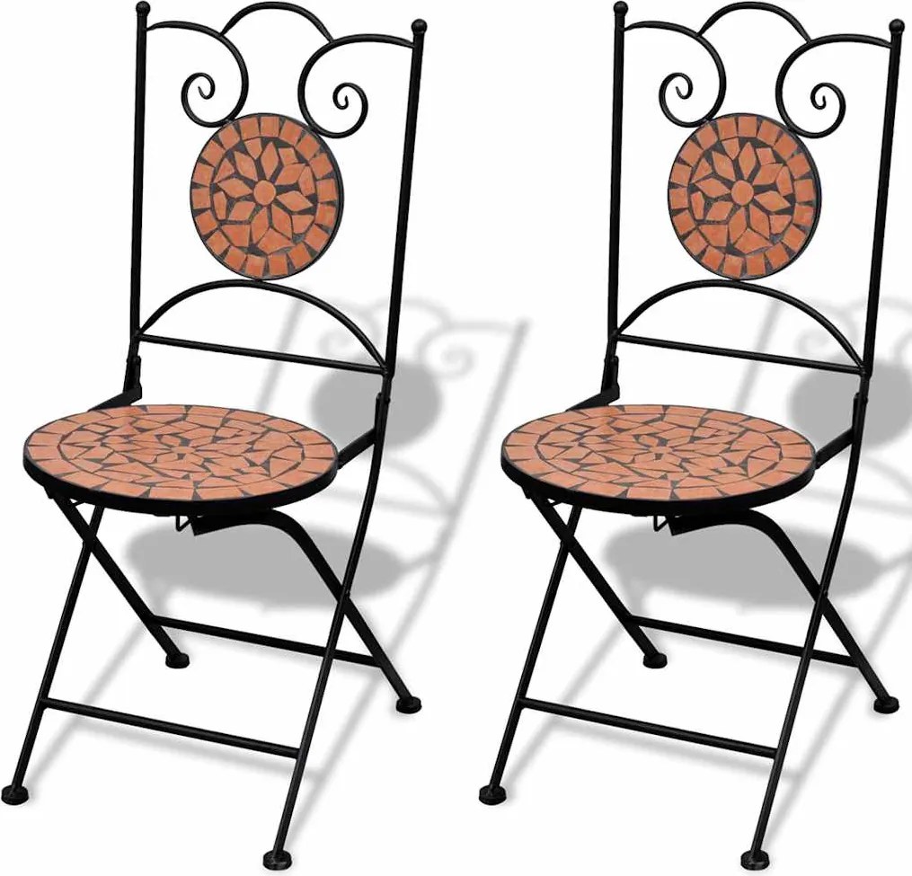 3dílný bistro set mozaikový keramický terakota 271770