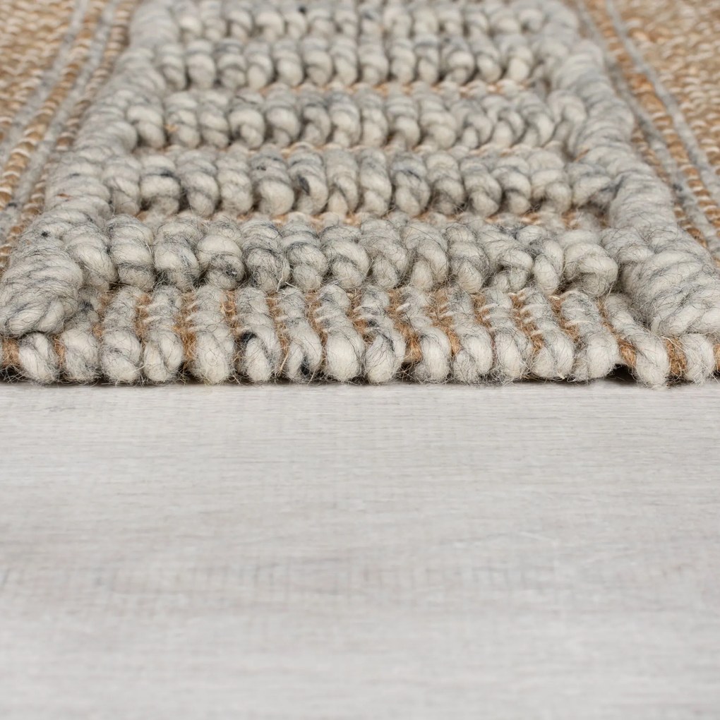 Behúň Jubilant Medina Jute Natural/Grey, 60x230, béžová, obývacia izba, Flair Rugs