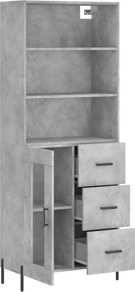 Skříň highboard betonově šedá 69,5x34x180 cm kompozitní dřevo 3189521