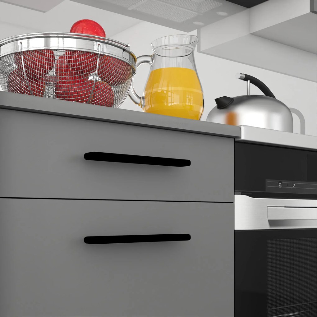 Kuchyňský nábytek 320 cm šedá antracit grafit s pracovní deskou TOR PRIMO320/4/WT/SR/0/B1