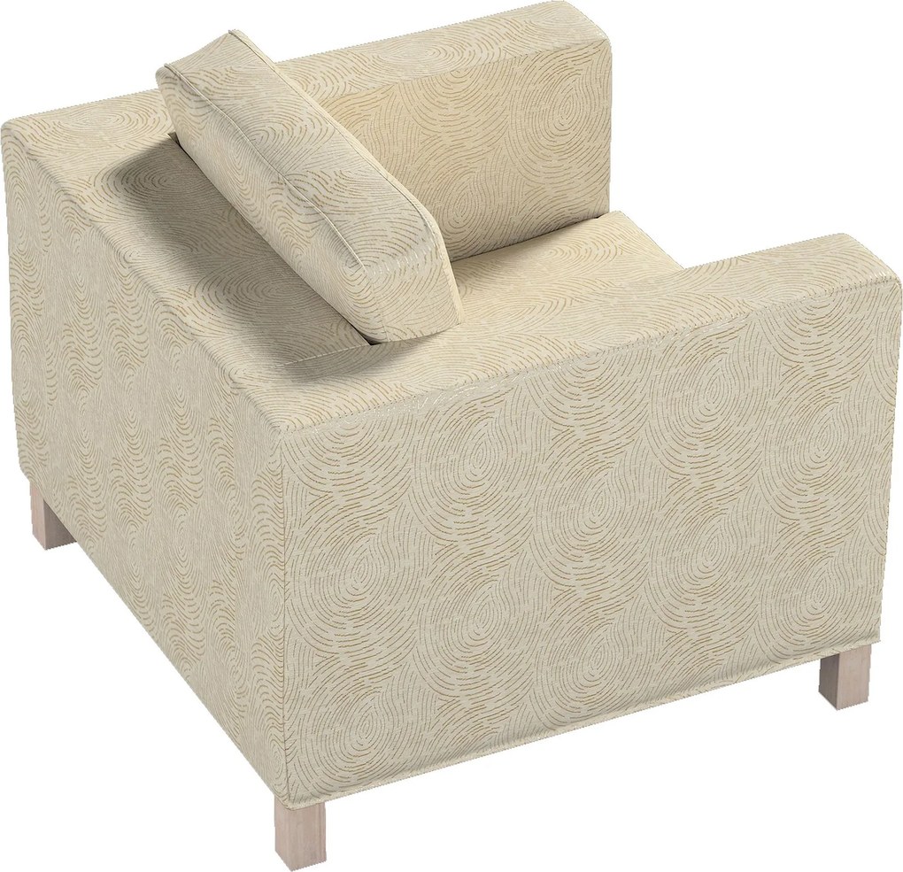 Potah na křesko IKEA Karlanda, krátký barva béžová látka lesklé, pletený vzor, vzorované