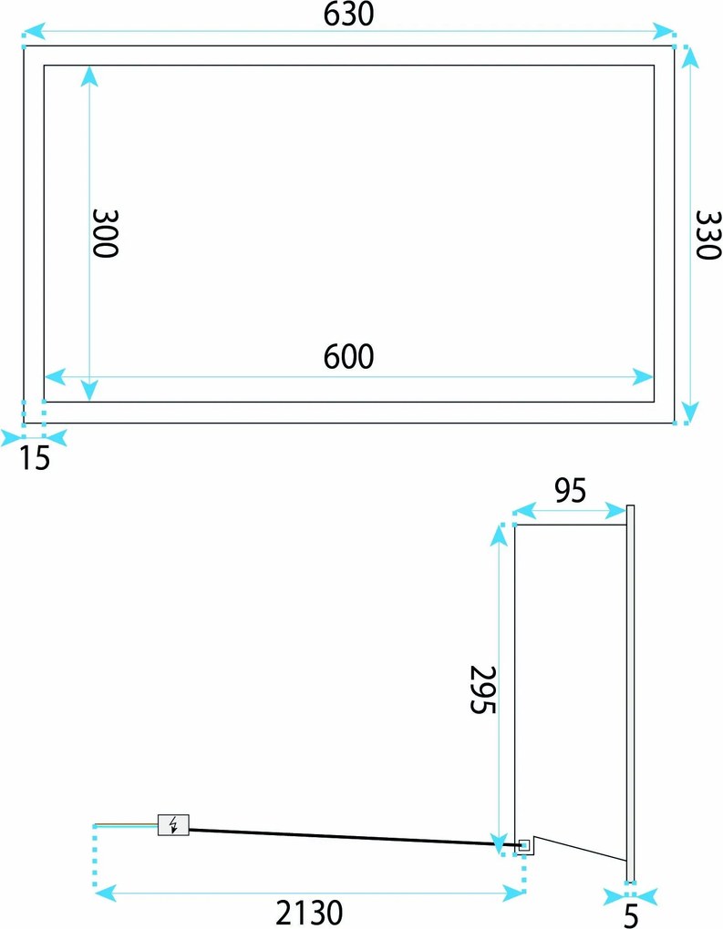 Rea Rea, VSTAVANÁ KOUPELNOVÁ POLICE LED 30x60 brush copper, REA-08568