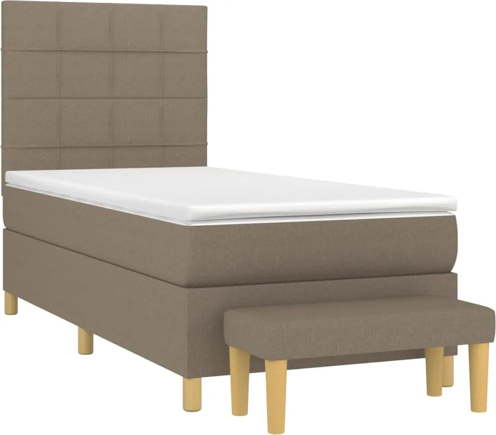 Box spring postel s matrací taupe 90x200 cm textil 3137129