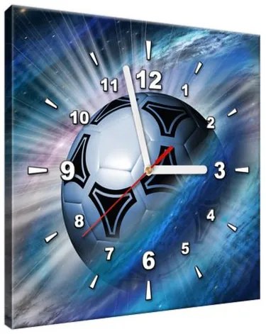 Tištěný obraz s hodinami Vesmírný fotbalový míč 30x30cm ZP2478A_1AI