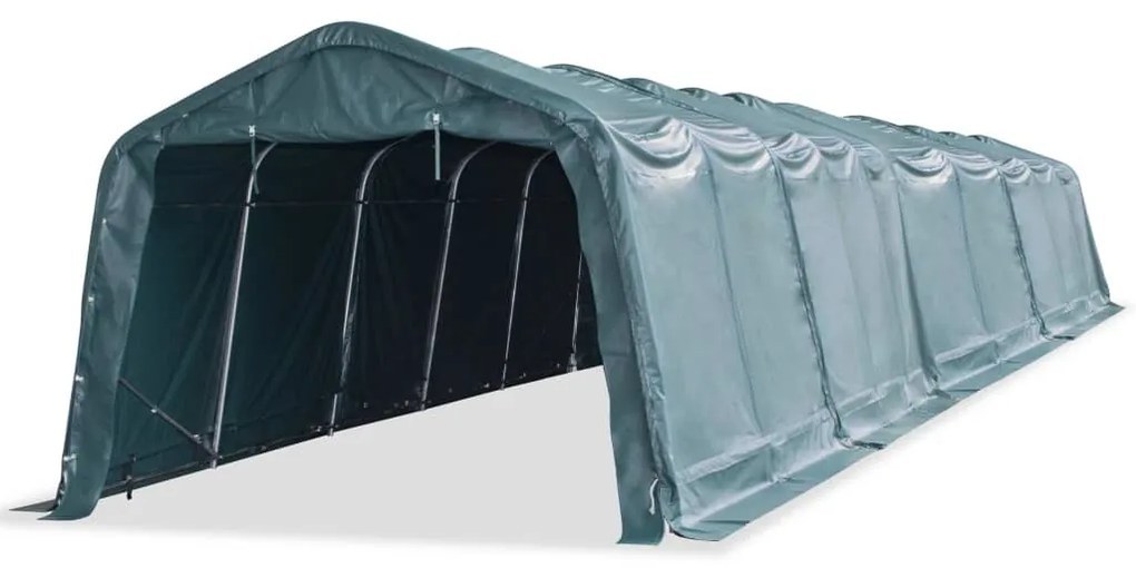 vidaXL Mobilní přístřešek pro zvířata PVC 550 g/m² 3,3x16 m tm. zelený