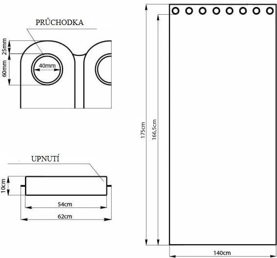 Závěs AmeliaHome Blackout s průchodkami 140x175 cm světle šedý