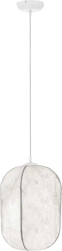 Bílé kovové závěsné svítidlo s textilním stínidlem ø 30 cm Pierida – Nova Luce