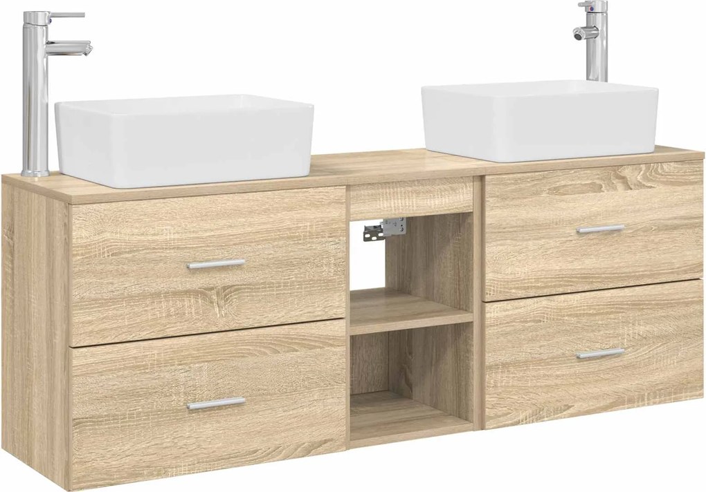 Sada koupelnových skříněk 3 ks Dub sonoma 53 x 34,5 x 63 cm 3405853