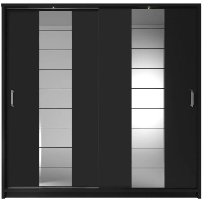 Casarredo Šatní skříň 14 ARTI 220 zrcadlo černá
