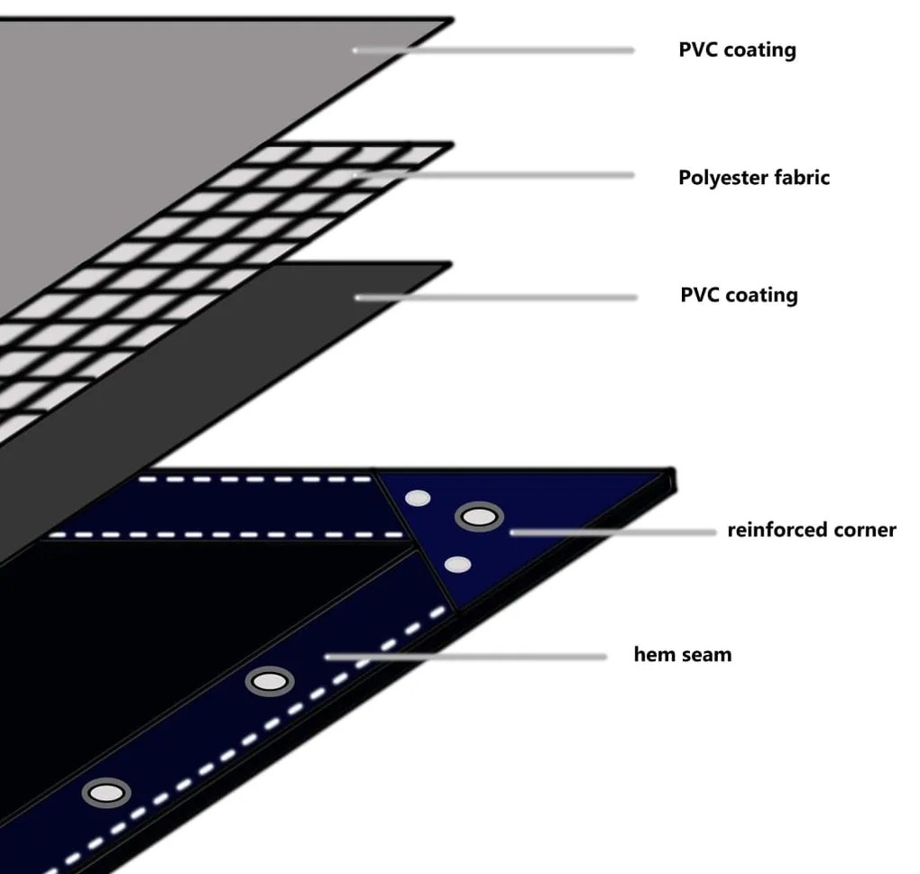 vidaXL Plachta 650 g/m² 4 x 5 m šedá