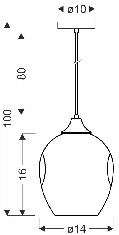 Candellux Černo-hnědý závěsný lustr Aspa pro žárovku 1x E27