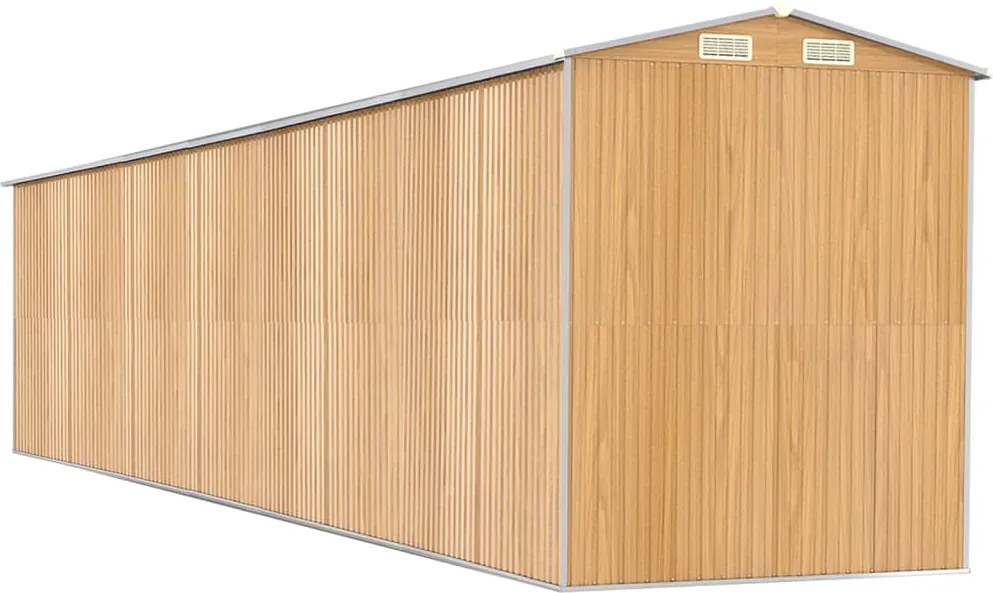 Zahradní kůlna světle hnědá 192x938x223 cm pozinkovaná ocel 3147480