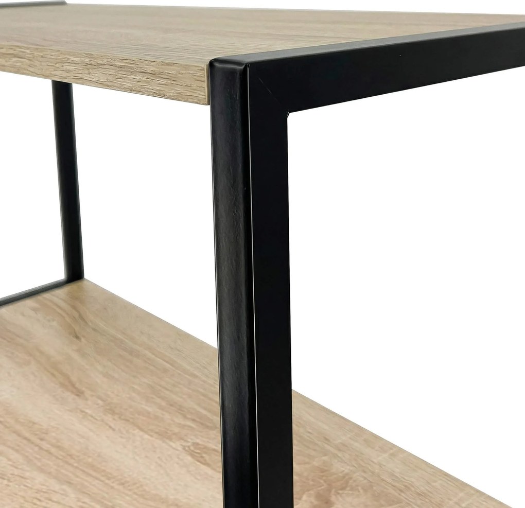 Industriální regál Lamon 60 cm černý/dub sonoma