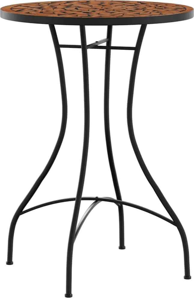 Mozaikový bistro set terakotový železo a keramika 3216352