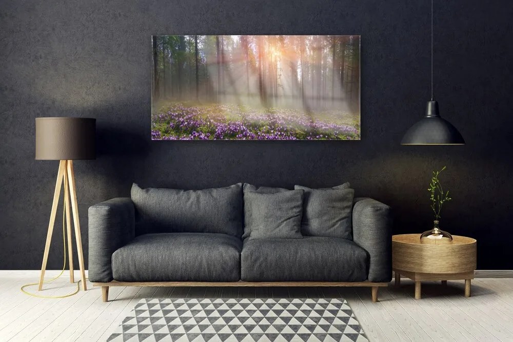 akrylový obraz Les Květiny Rostlina Příroda 120x60 cm