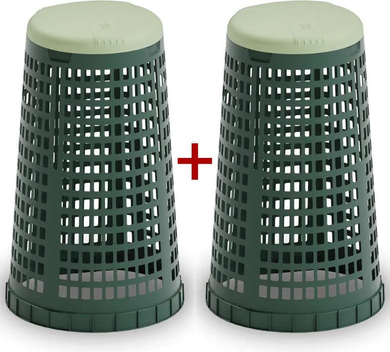 Plastový odpadkový koš na 120 l pytle 1+1 ZDARMA zelený, zelené víko