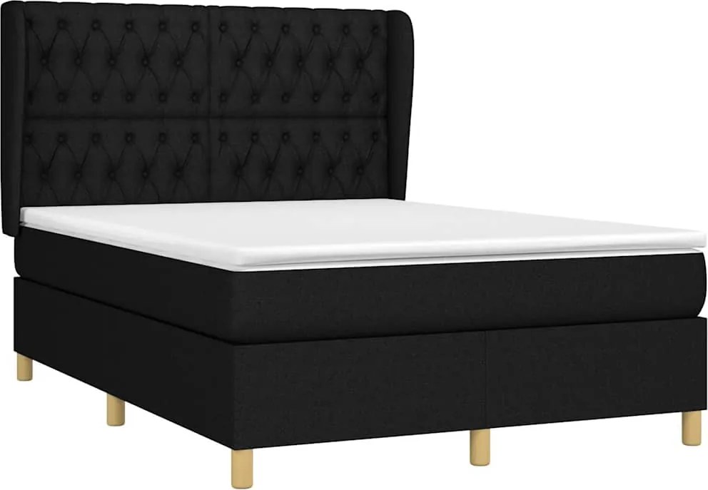 Box spring postel s matrací černá 140 x 190 cm textil 3128759