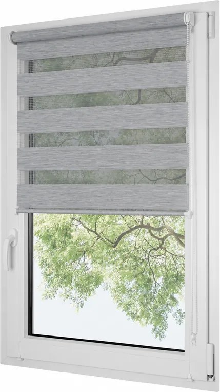 Roleta Den a Noc neinvazivní Premium Stříbro 76x150 cm